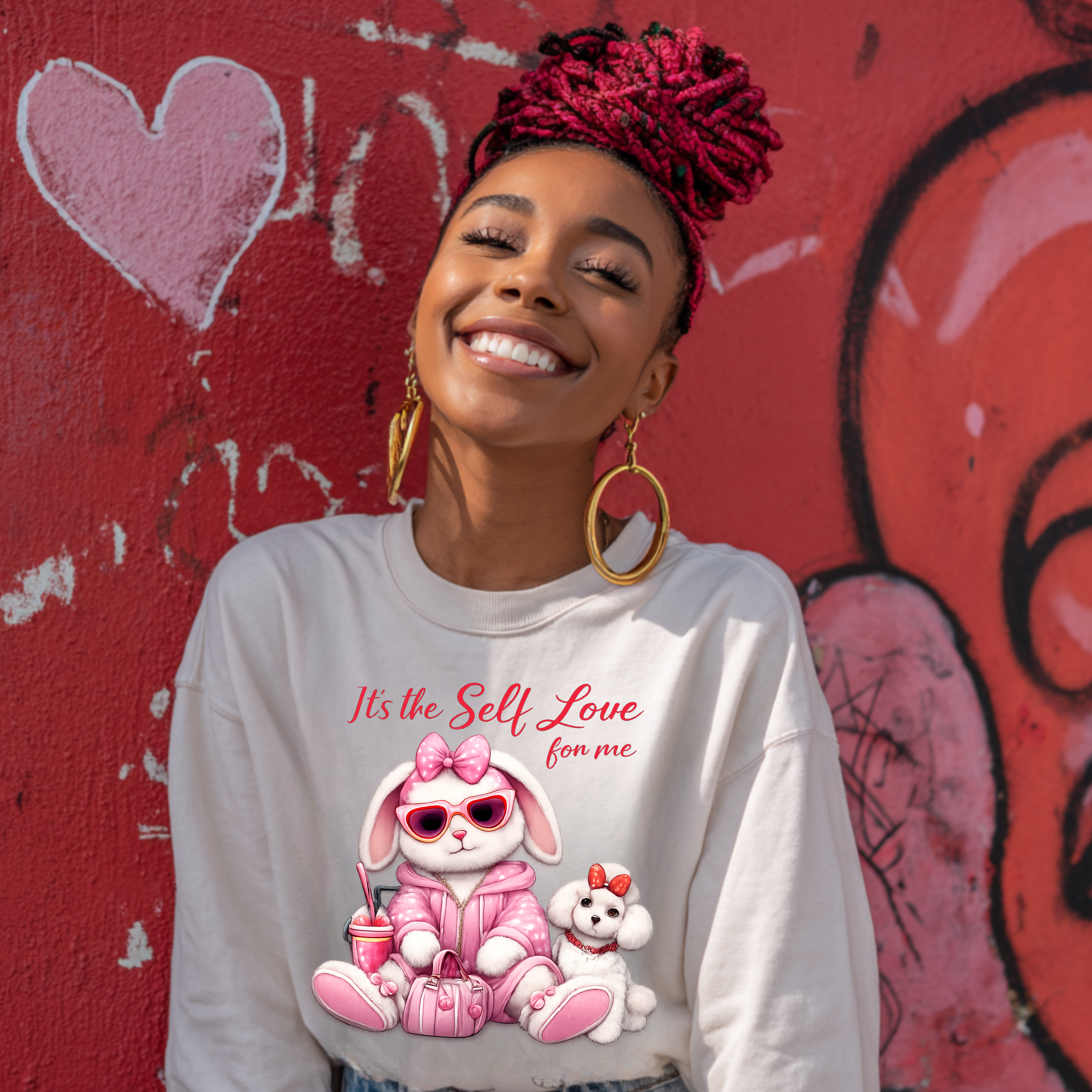 Bunny with Poodle Crew Neck – GLAMOUR GRAPHICS GALORE